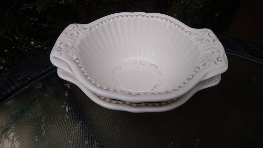 Vintage Bowring, Baroque Pattern, Ironstone, Set of Two Salad Bowls ...