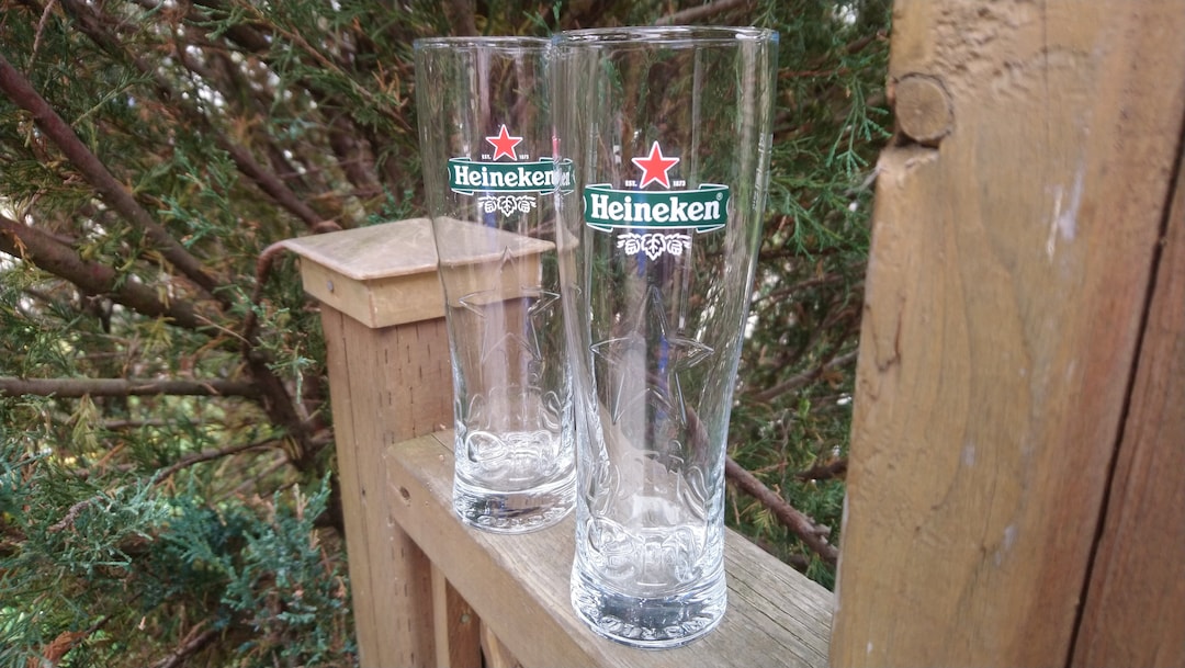 Heineken Beer Glasses, .25L Capacity, Set of Two - Etsy