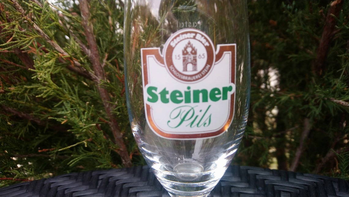 Steiner Bier, Steiner Pils, Pre-1972, Vintage Stemmed Beer Glass ...