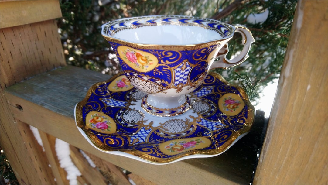 Sovereign China Tea Cup and Saucer, Vintage China, Footed Teacup - Etsy