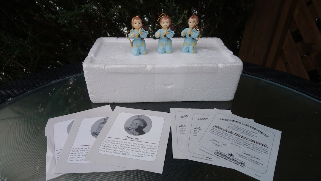 Ashton-drake Heirloom Ornaments, Figurines, Johnny, Set of Three ...