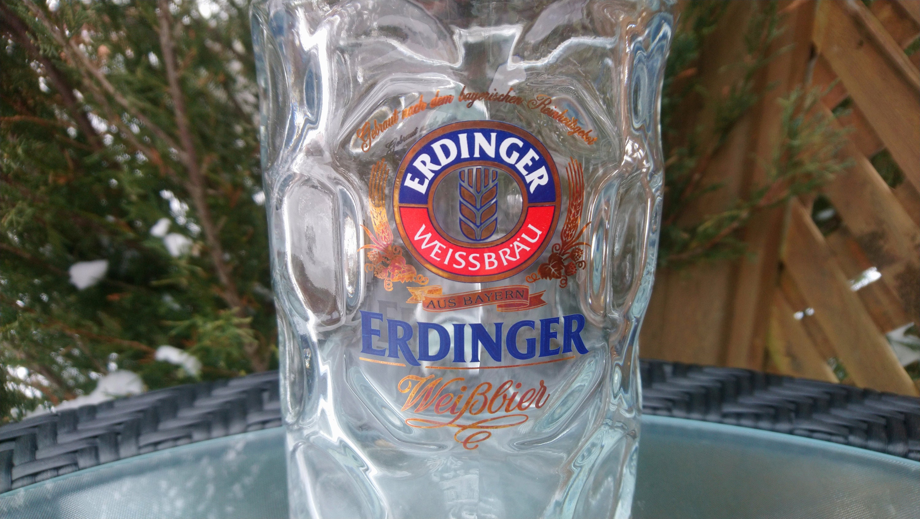 Erdinger Weissbrau Weibbier Beer Glass Stein, Barware Glass, Glass Mug ...