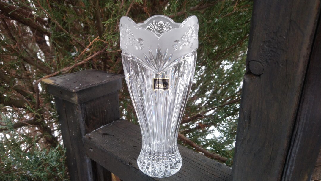 Oneida Crystal Glass Vase, Southern Garden Pattern, Made in Germany - Etsy