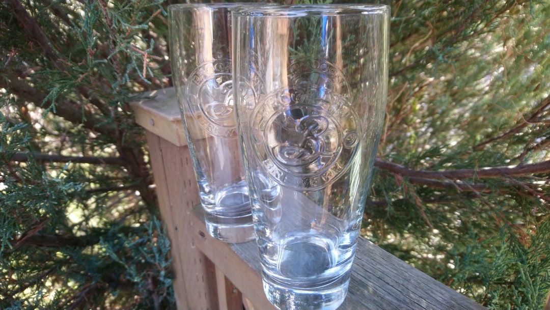 Brooklyn Brewery, Set of Two Beer Glasses, Embossed Logo, Drinking ...