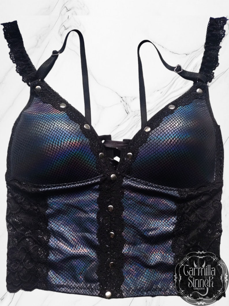 Set Siren, Gothic Top, Gothic Bustier, Gothic Lingerie, Lingerie Set ...