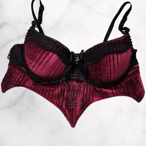 Set Erzebeth, Gothic Bra, Gothic Bustier, Gothic Lingerie, Handmade ...
