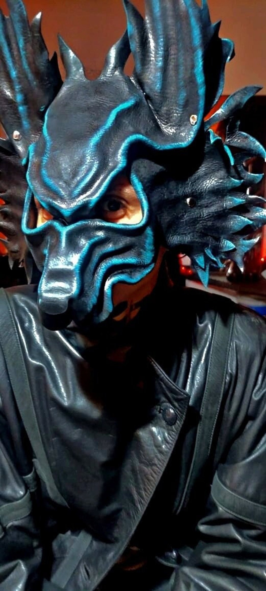 Evil Wolf Handcrafted Wolf Leather Mask Werewolf LARP Mask - Etsy