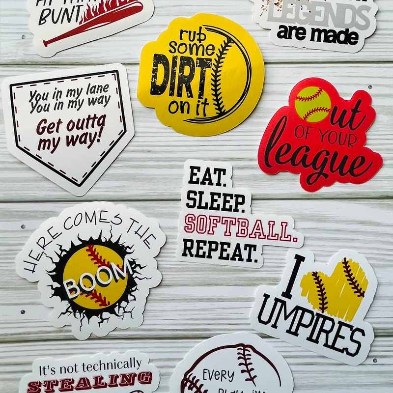 Softball Sticker - Etsy