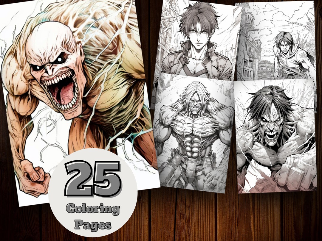 AOT Printable Adult Colouring Pages Book Instant Download - Etsy UK