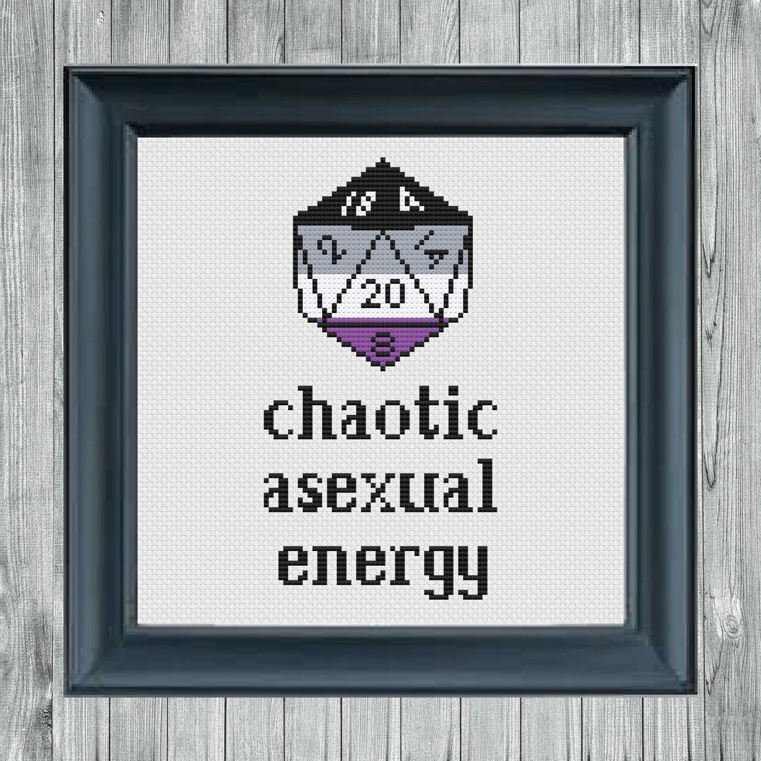 Chaotic Asexual Energy Cross Stitch Pattern D&D Cross Stitch Pattern ...