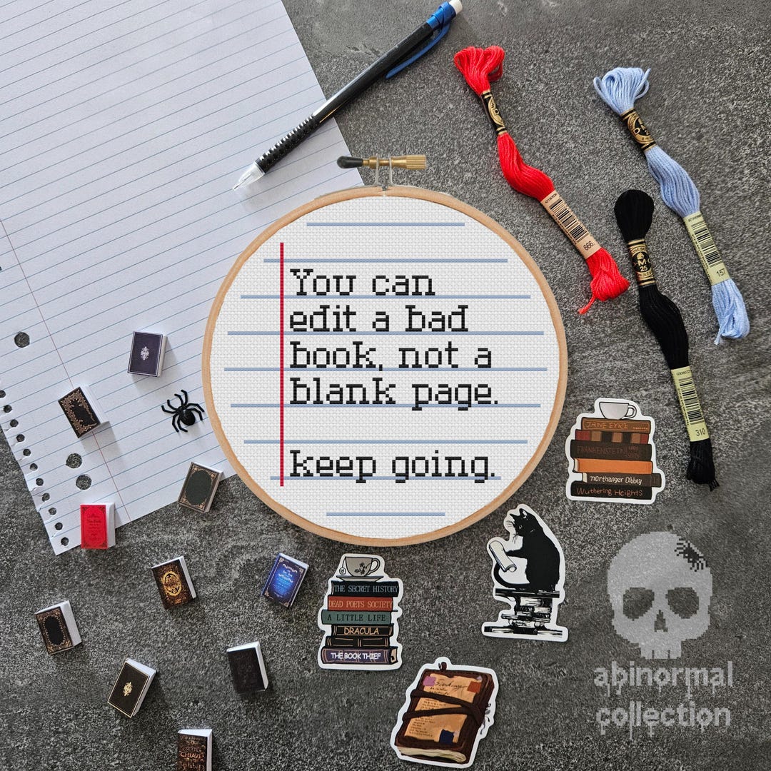 You Can Edit a Bad Book, Not a Blank Page Cross Stitch Pattern ...
