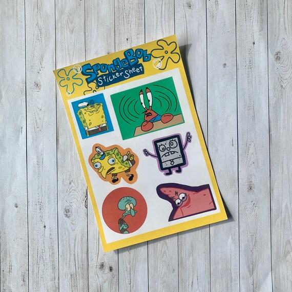 Spongebob Sticker Sheet Meme Sheet Stickers | Etsy