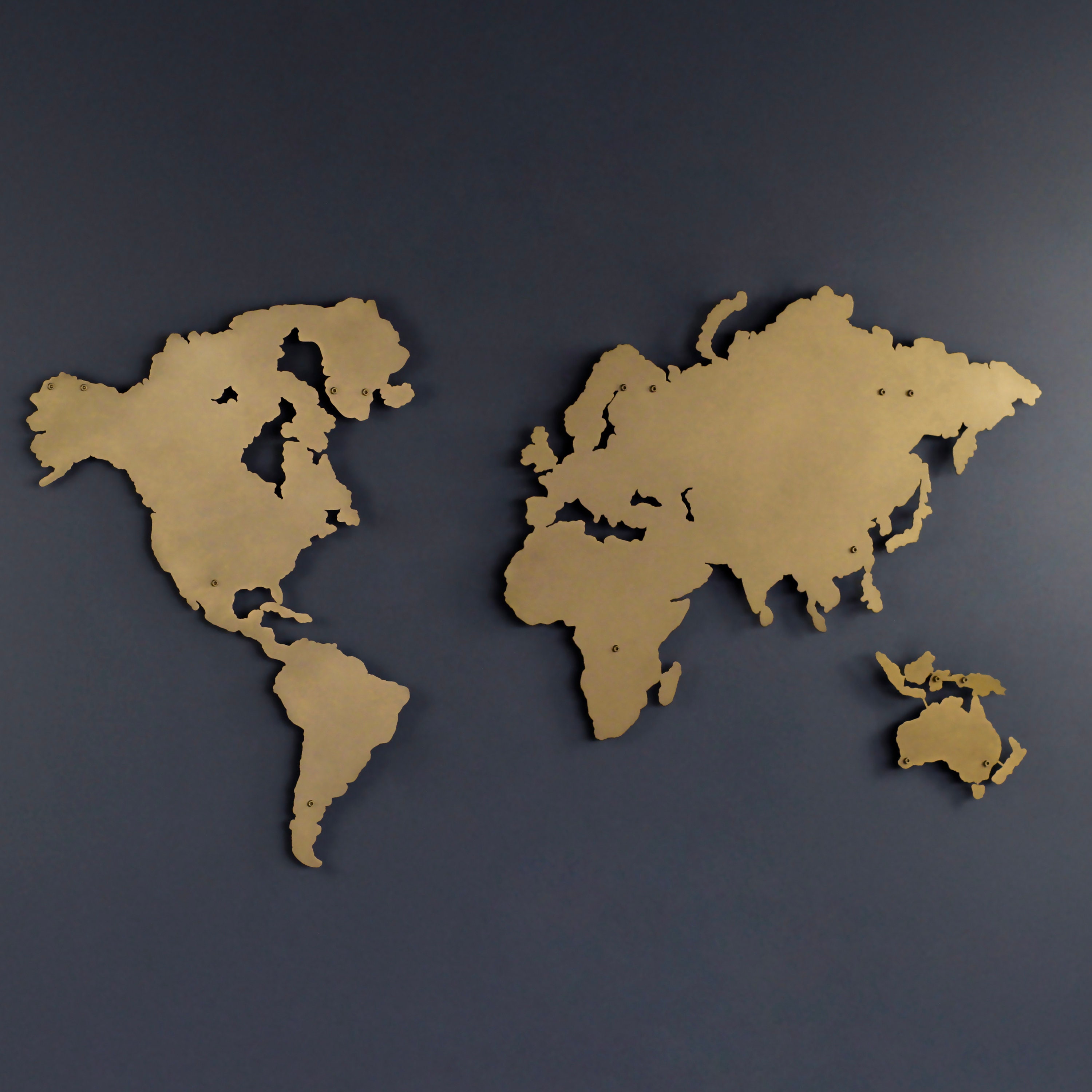 3D Metal World Map Metal Wall Map Housewarming Gift 3D UV - Etsy UK