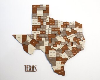 Texas State Wall Map Large Print Poster - Etsy Canada