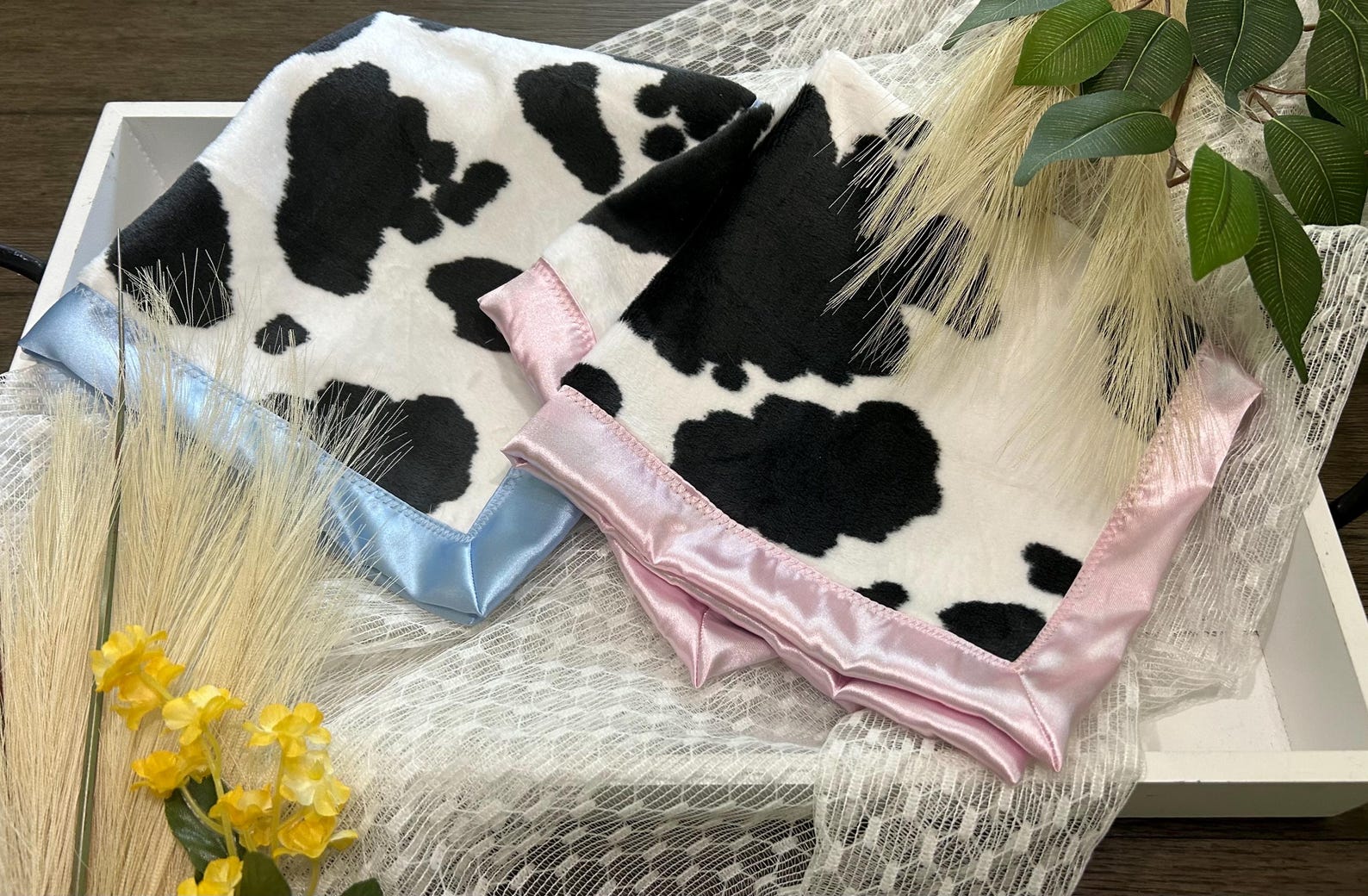 Cow Pattern in Blue Silky Baby Blanket - Etsy