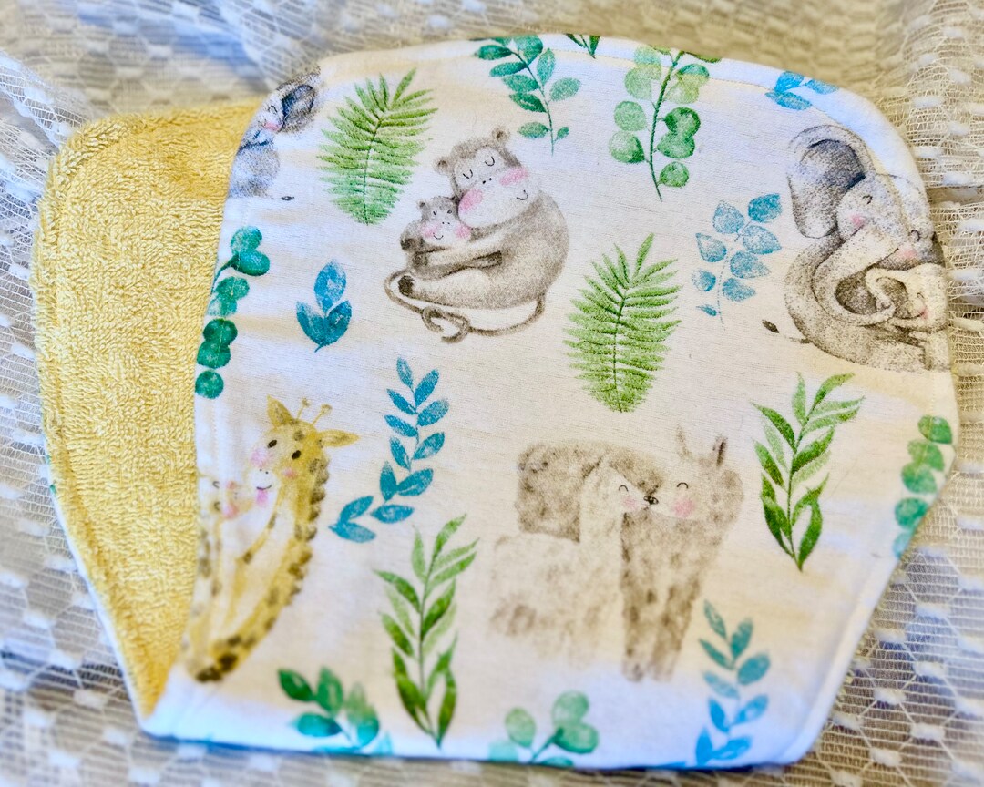 Safari Animal Baby Burp Cloth - Etsy