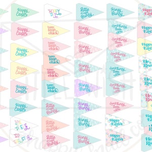 Printable Easter Pennant Flags: Spring Party Decor (digital Download ...