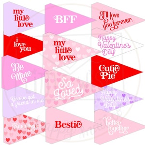 Valentine's Pennant Flags: Printable Party Decor (digital Download) - Etsy
