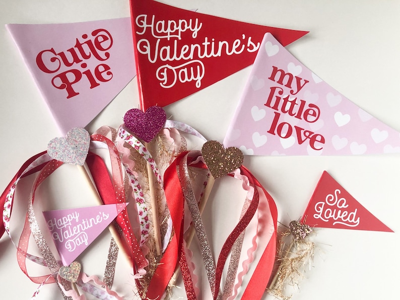 Valentine's Pennant Flags: Printable Party Decor (digital Download) - Etsy