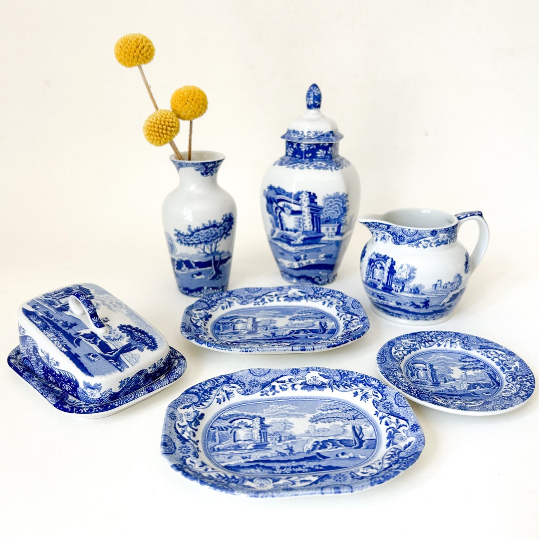 Vintage Spode Blue Italian Miniature, Rare. Blue and White Chinoiserie ...