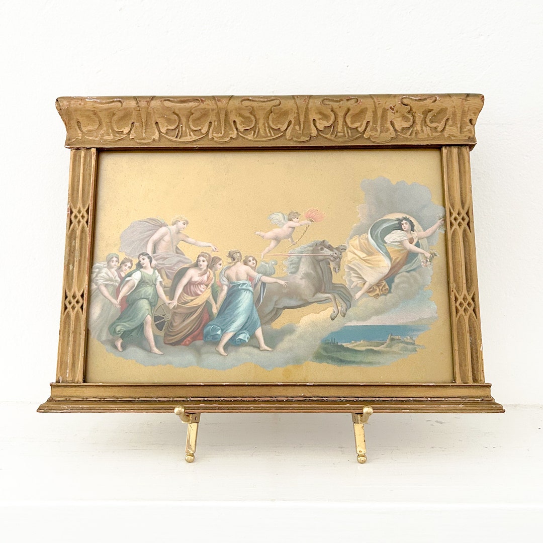 Vintage Gilt Framed Greek Myth Art. Carved Frame 'aurora' Lithograph ...