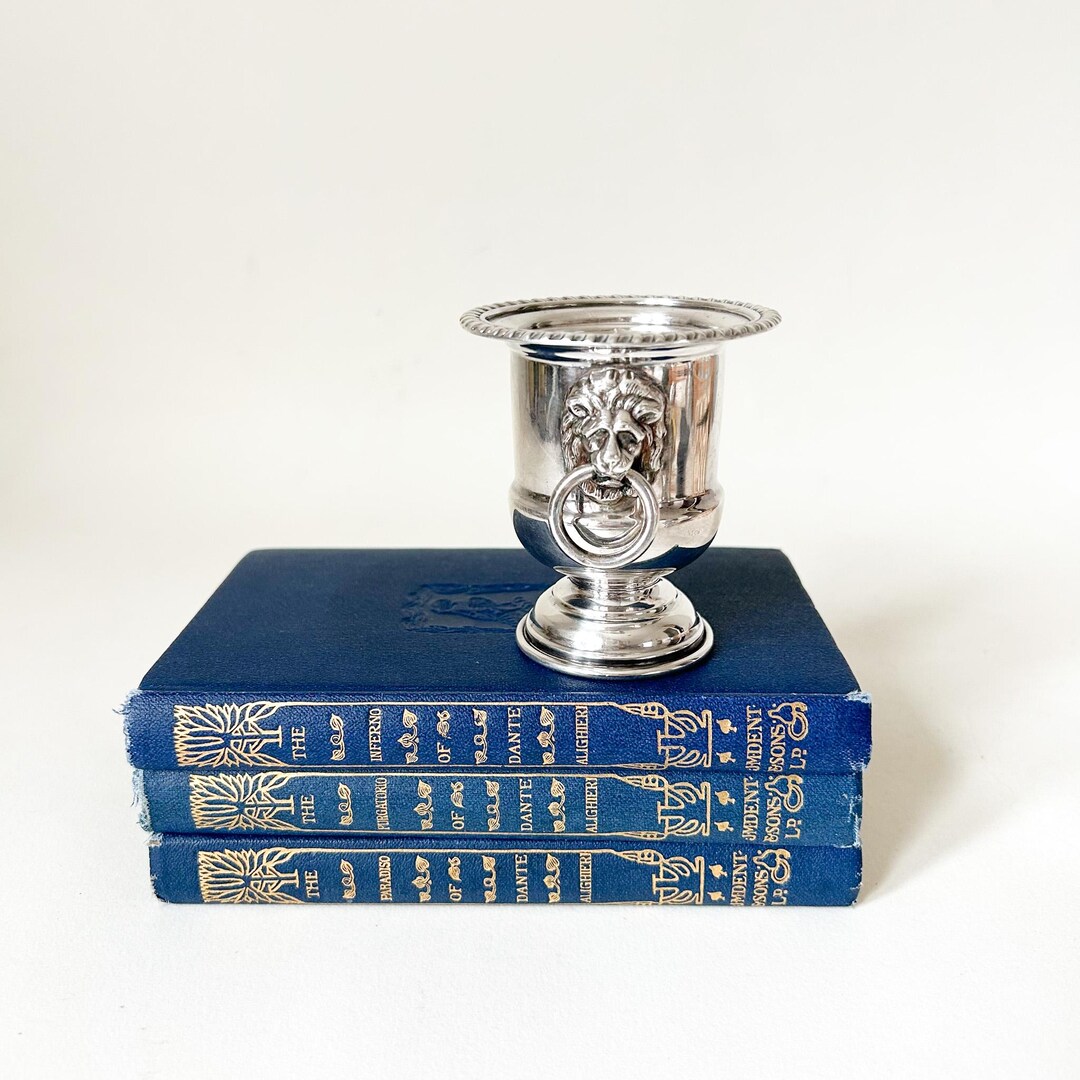 Lion Urn Silver Plate Toothpick Holder. Vintage Champagne Bucket Style ...