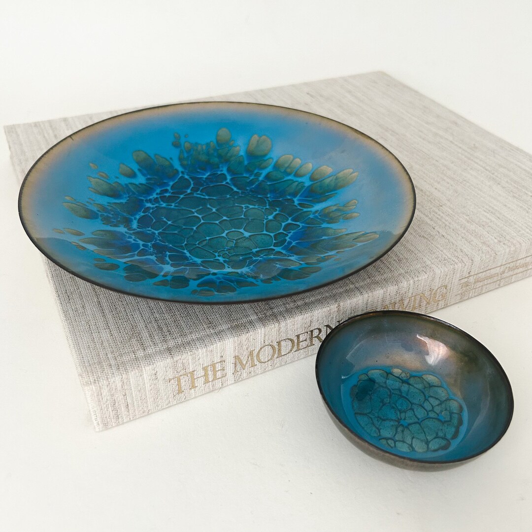 Vintage Kareka Enamel on Copper Rare Set of 2. Mid Century - Etsy