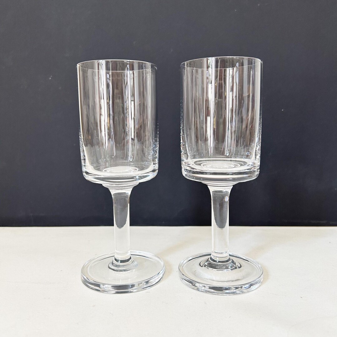 Dansk Karin White Wine Glasses Set of 2. Vintage Clear Barware ...