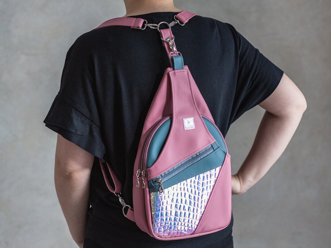 Pastel Two-compartment Backpack Made of Faux Leather With a Holo Inset ...
