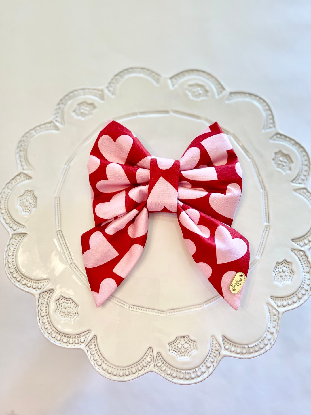 Cupid Collar Sailor Bow, Slip on Collar Bow, Collar Bow, Red Collar Bow ...
