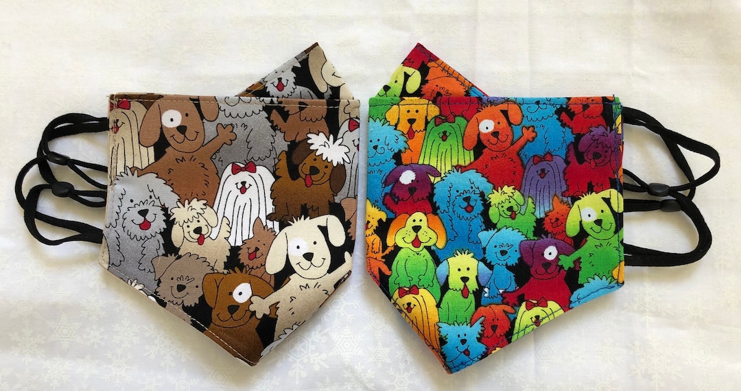 On Sale! Doggy Print Face Masks and Pet Fleece Blankets - Etsy