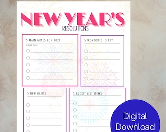 Kids New Years List - Etsy