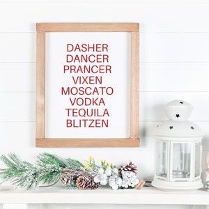 Dasher Dancer Prancer Vixen Moscato Vodka Tequila Blitzen Printable ...