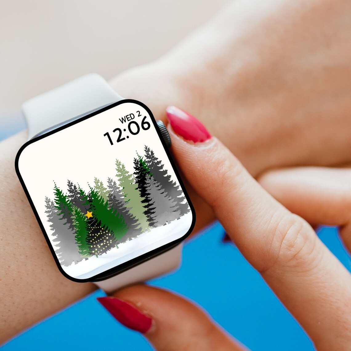 Apple Watch Wallpaper |winter Wonderland Wallpaper | Christmas Trees ...