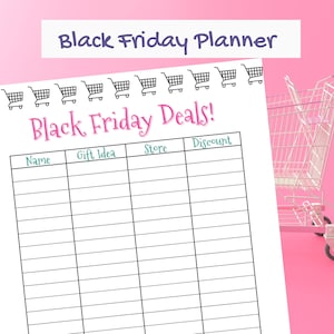 Black Friday Shopping Tracker, Budget for Black Friday, Planner Insert ...