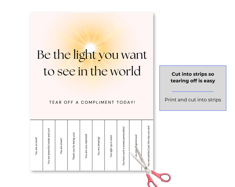 Tear off Compliments, School Counselor, Positivity, Compliments Cards ...