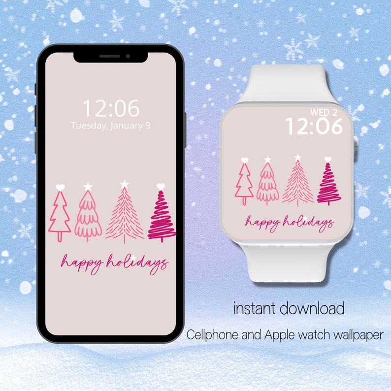 Winter Watch Face Apple Watch Wallpaper Christmas Etsy