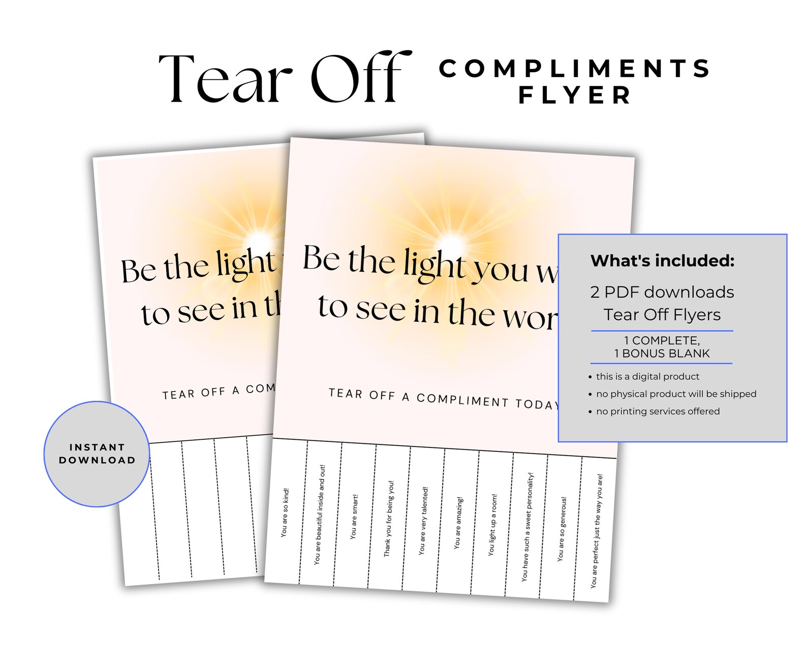 Tear off Compliments, School Counselor, Positivity, Compliments Cards ...