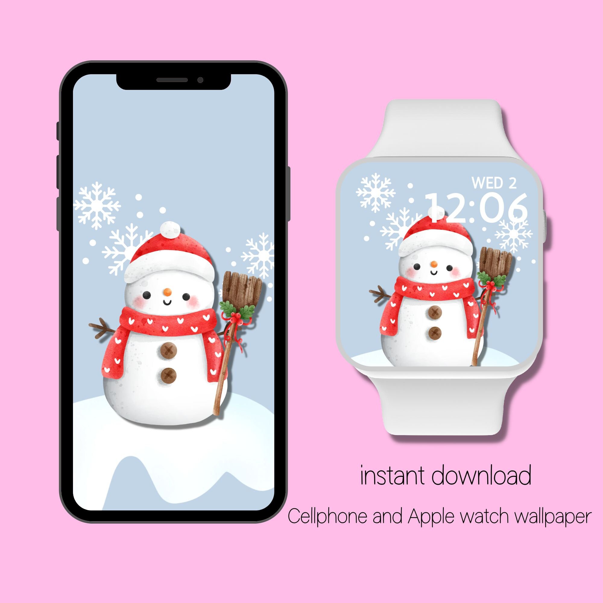 Snowman Apple Watch Wallpaper | Winter Wallpaper | Hello Winter ...