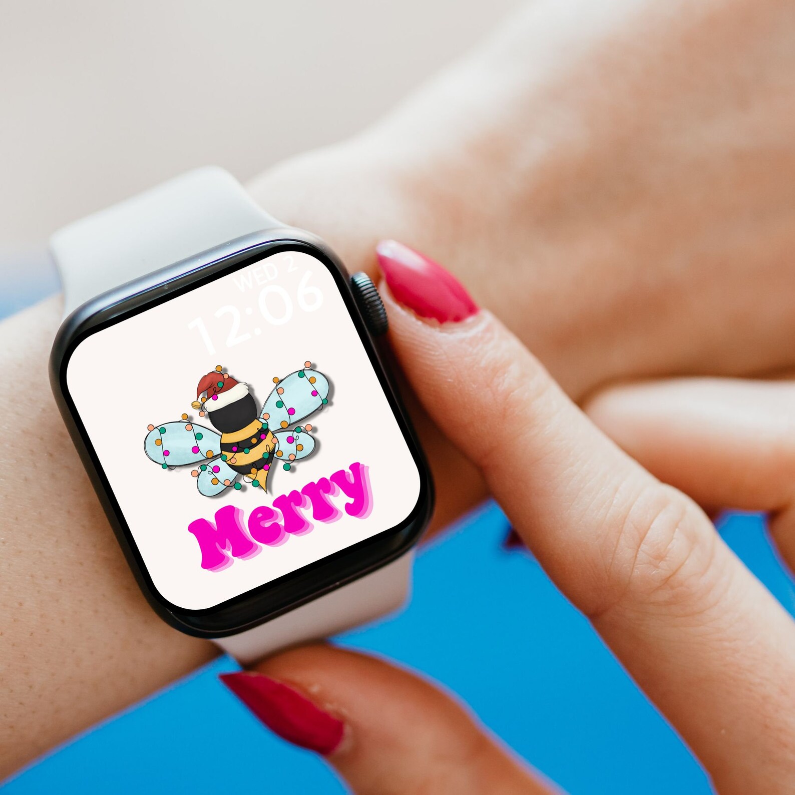 Bee Merry Apple Watch Wallpaper Christmas Wallpaper Merry - Etsy