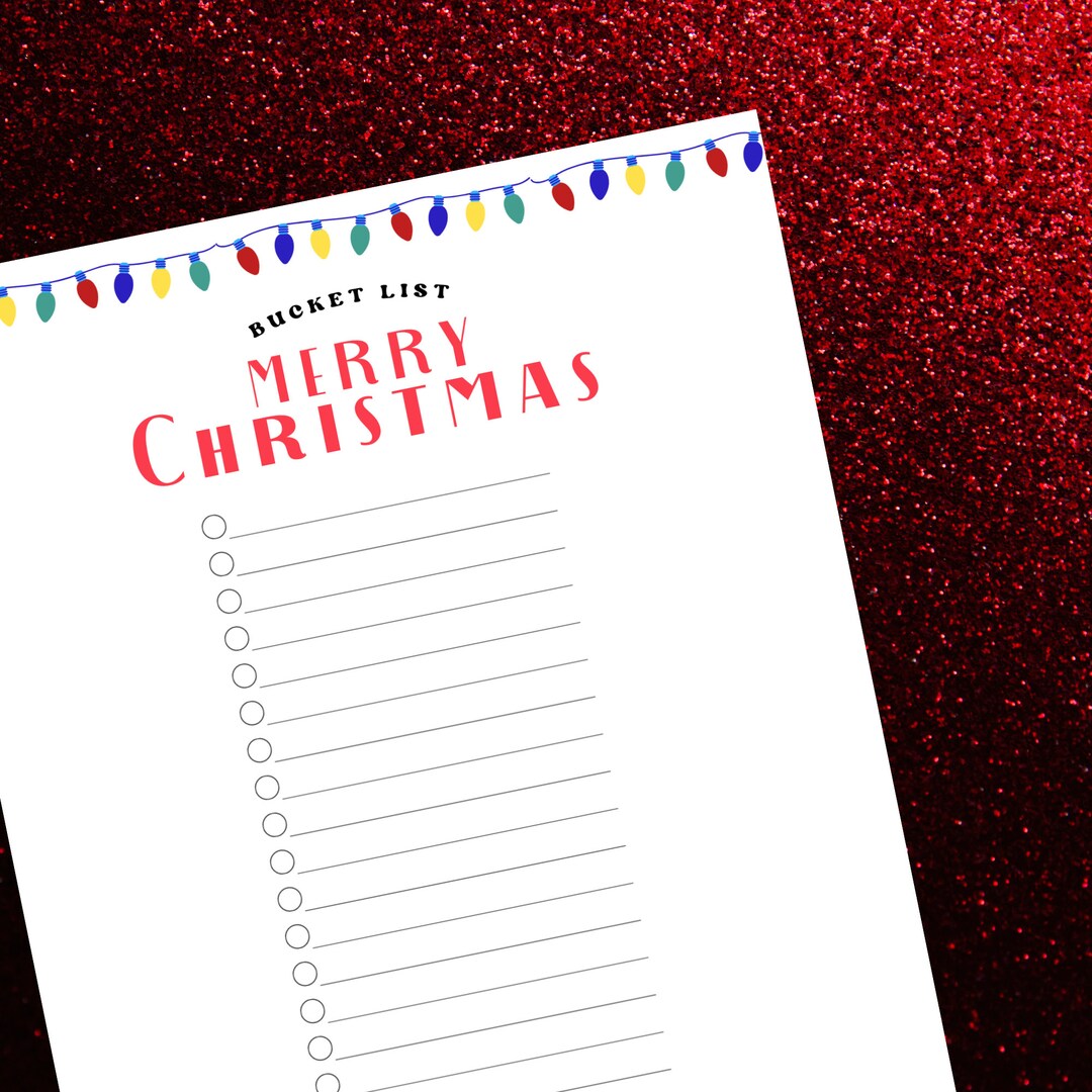 Christmas Bucket List Printable, Planner Insert, Goodnotes, Notability ...