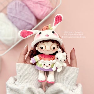 Bunny Crochet Doll Pattern: Amigurumi Girl With Removable Dress (PDF ...