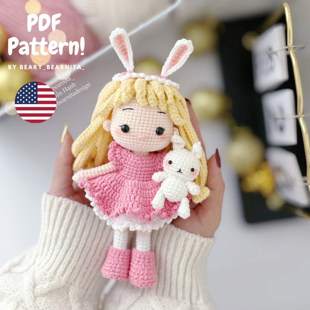 Bunny Girl Crochet Pattern. Amigurumi Doll Crochet Pattern. PDF File ...