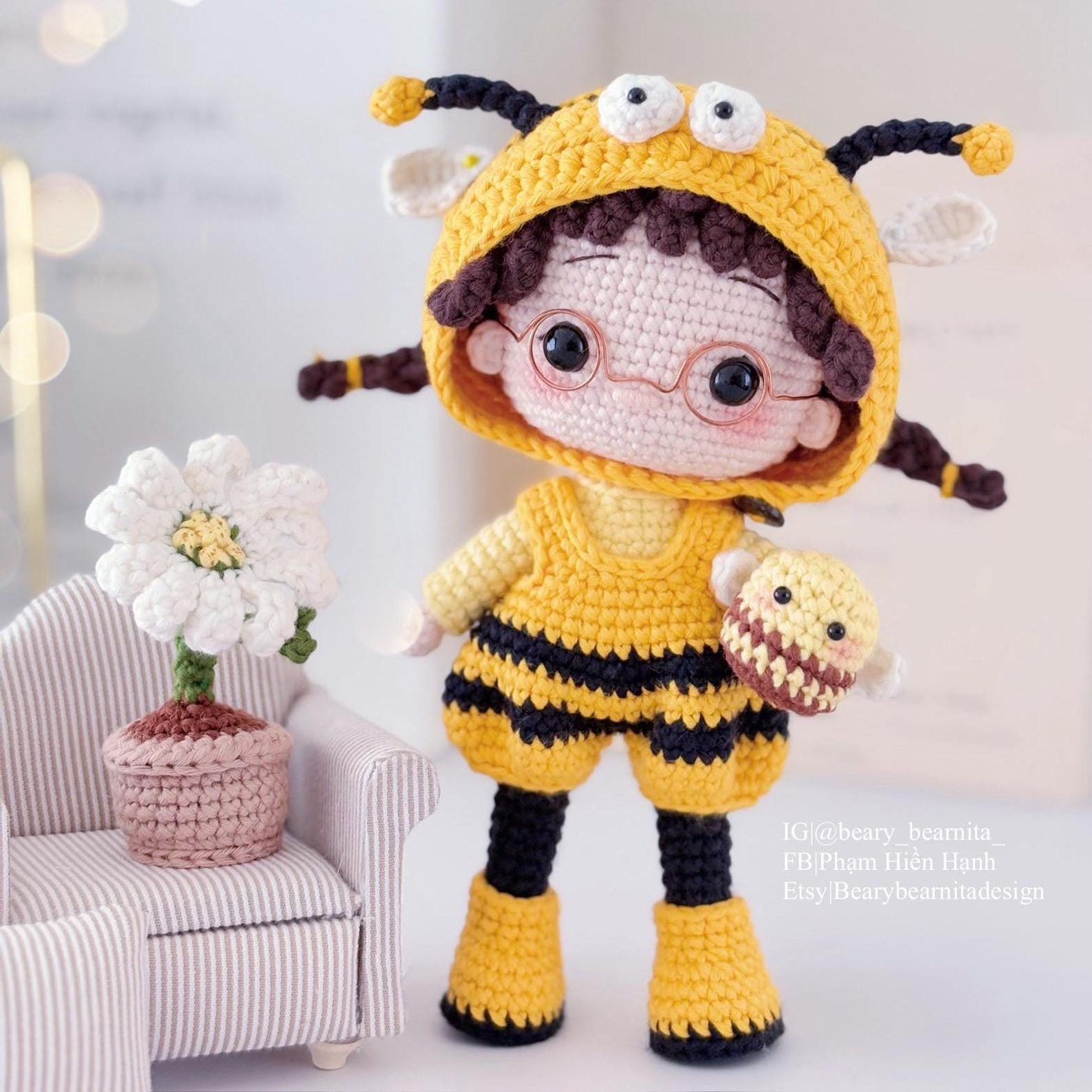 Crochet Bee Doll Pattern: Amigurumi Doll (PDF File) - Etsy