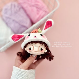 Bunny Crochet Doll Pattern: Amigurumi Girl With Removable Dress (PDF ...