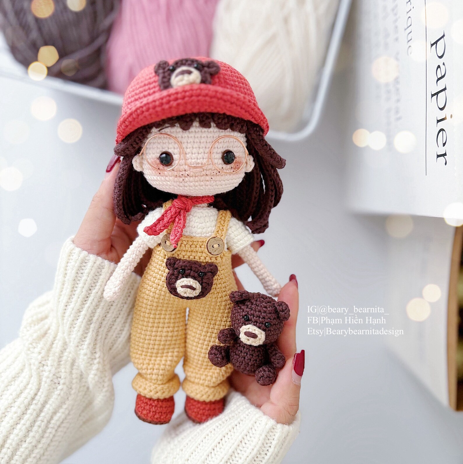 Beary Girl Doll Crochet Pattern: Amigurumi PDF (9.8 Inch) - Etsy