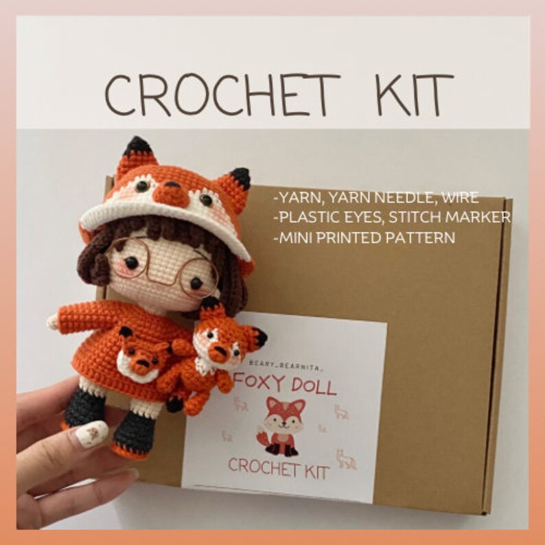 Foxy Doll Crochet Kit. Crochet Kit. Amigurumi Crochet Kit. - Etsy