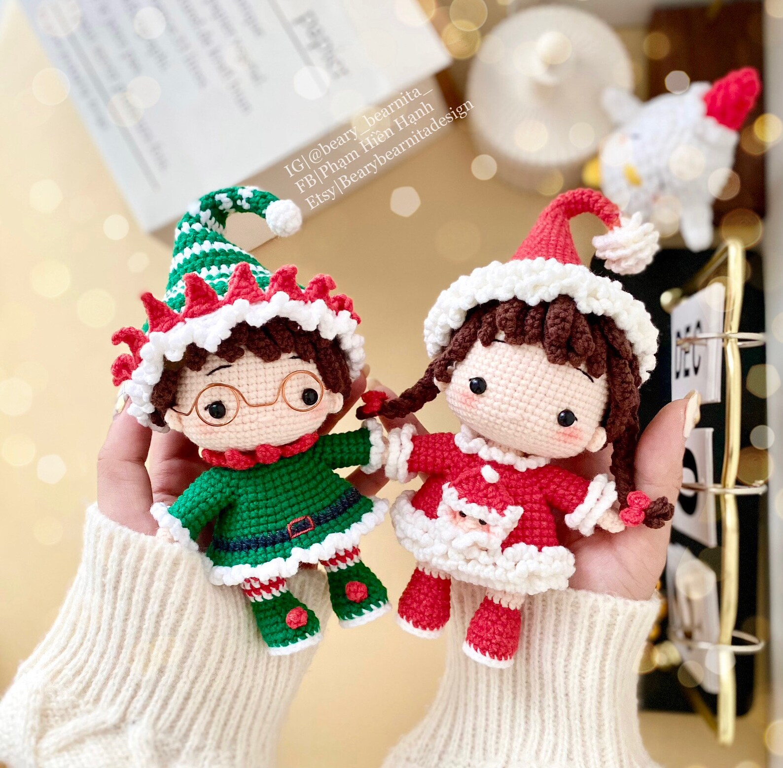 Christmas Crochet Doll Pattern Bundle: Santa, Elf, Snowman (PDF Pattern ...