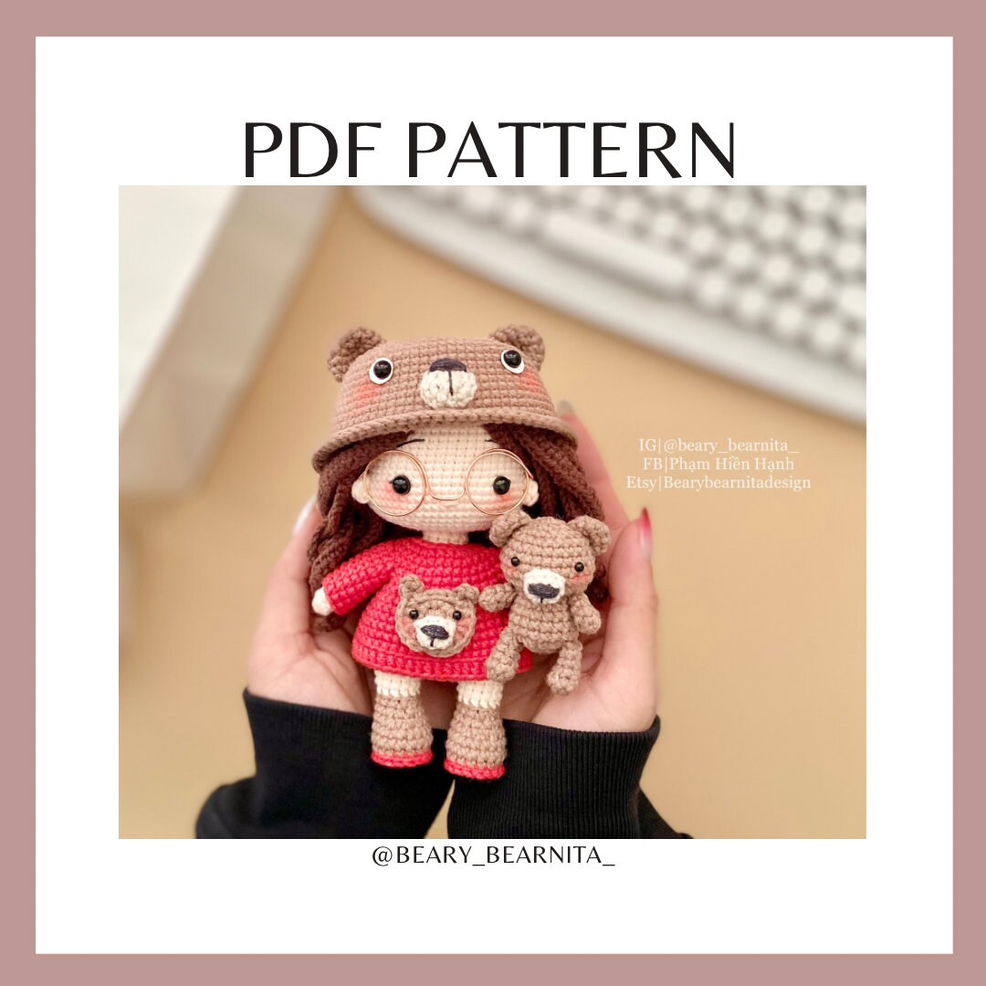 Beary Crochet Doll Pattern. Amigurumi Crochet Pattern. - Etsy