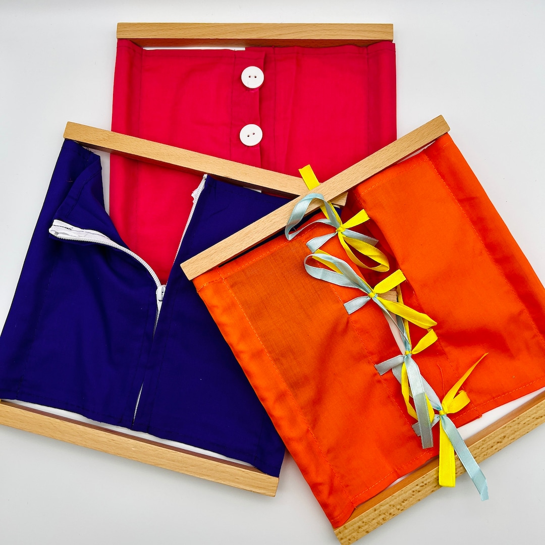 Montessori Dressing Frames Practical Life Buttons Zipper Ribbons ...